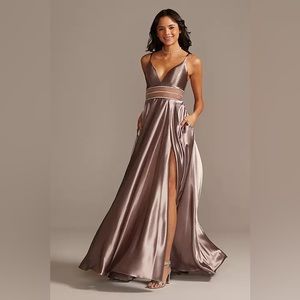 Speechless | Dresses | Speechless Satin Plunge Prom Dress Size 7 Mauve ...